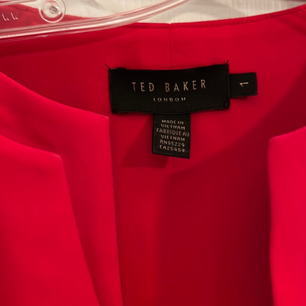 Showstopper! Red Ted Baker Dress With Gold Front Zipp… - Gem